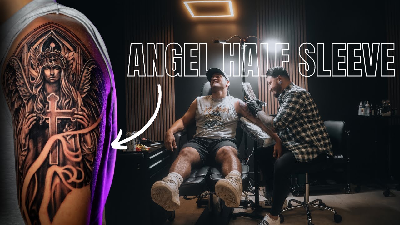 Half Sleeve Tattoo Designs For Men Angel