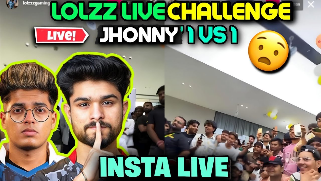 LOLZZ LIVE CHALLENGE JHONNY 1 VS 1 😮 || CRAZY FANS 🤣 || #godlike # ...