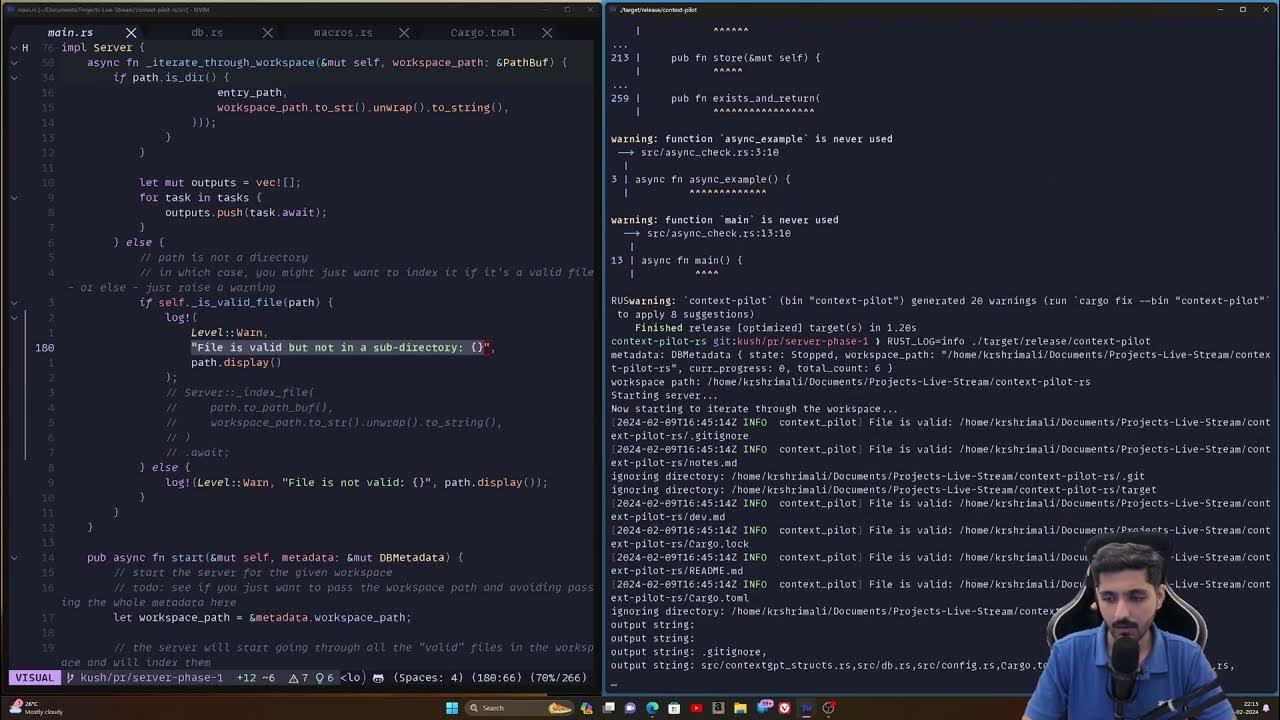 Live Coding Rust Project - Writing async server in Rust | Part-2 - YouTube
