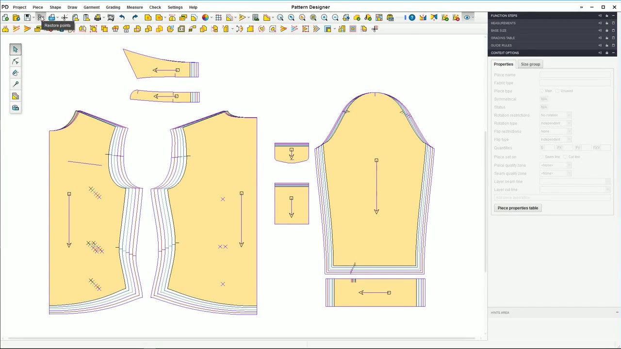 Gemini cad Pattern Designer X20 Model geçmişi, geri yükleme Alanı - YouTube