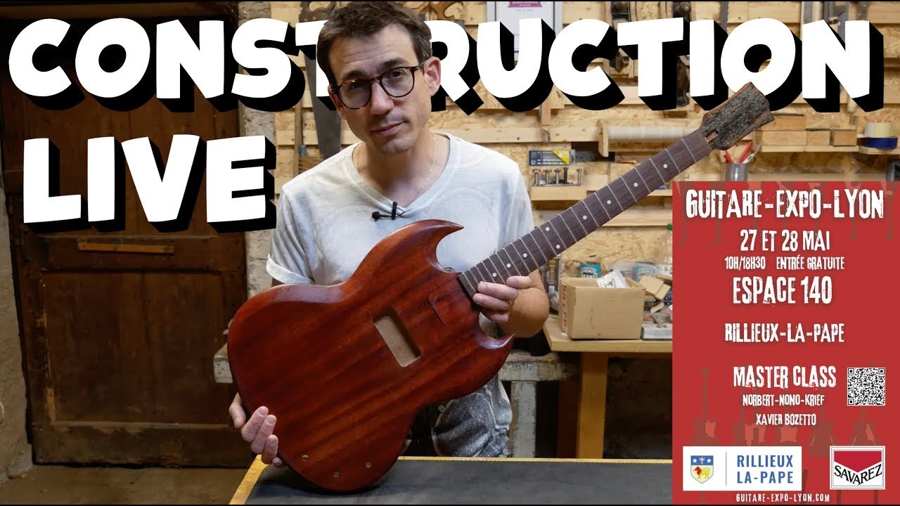 Je construis une guitare en live au Guitare Expo Lyon 2023: une Gibson Sg Junior - YouTube