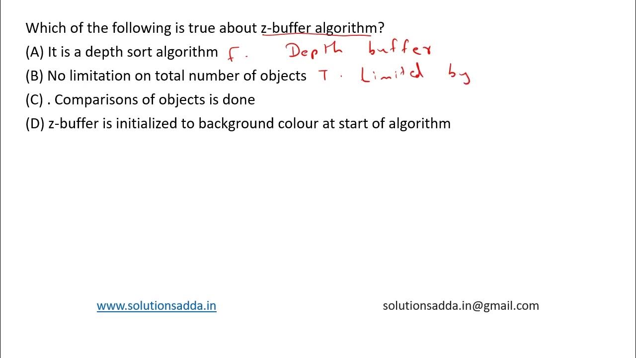 ISRO 2011 | CG | Z-BUFFER ALGORITHMS | ISRO TEST SERIES | SOLUTIONS ...