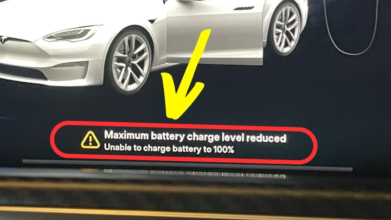 Tesla “Maximum battery charge level reduced” warning - YouTube