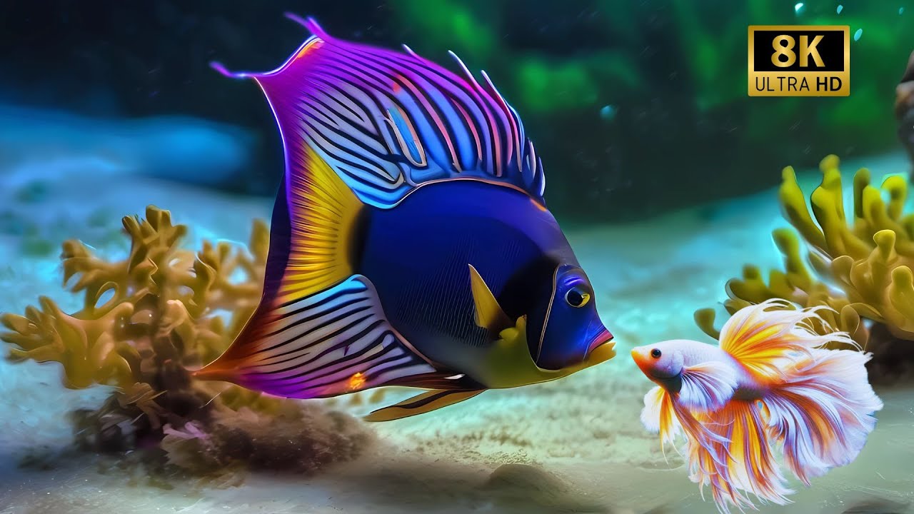 Aquarium 4k VIDEO (ULTRA HD) - Captivating Moments with Beautiful Coral ...
