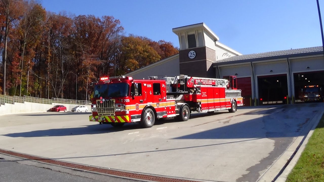 MCFRS ALS 725, Truck 725, and Engine 725 Responding - YouTube