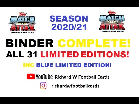 COMPLETE! Match Attax 2020/21 FULL Collection with all 31 Limited ...