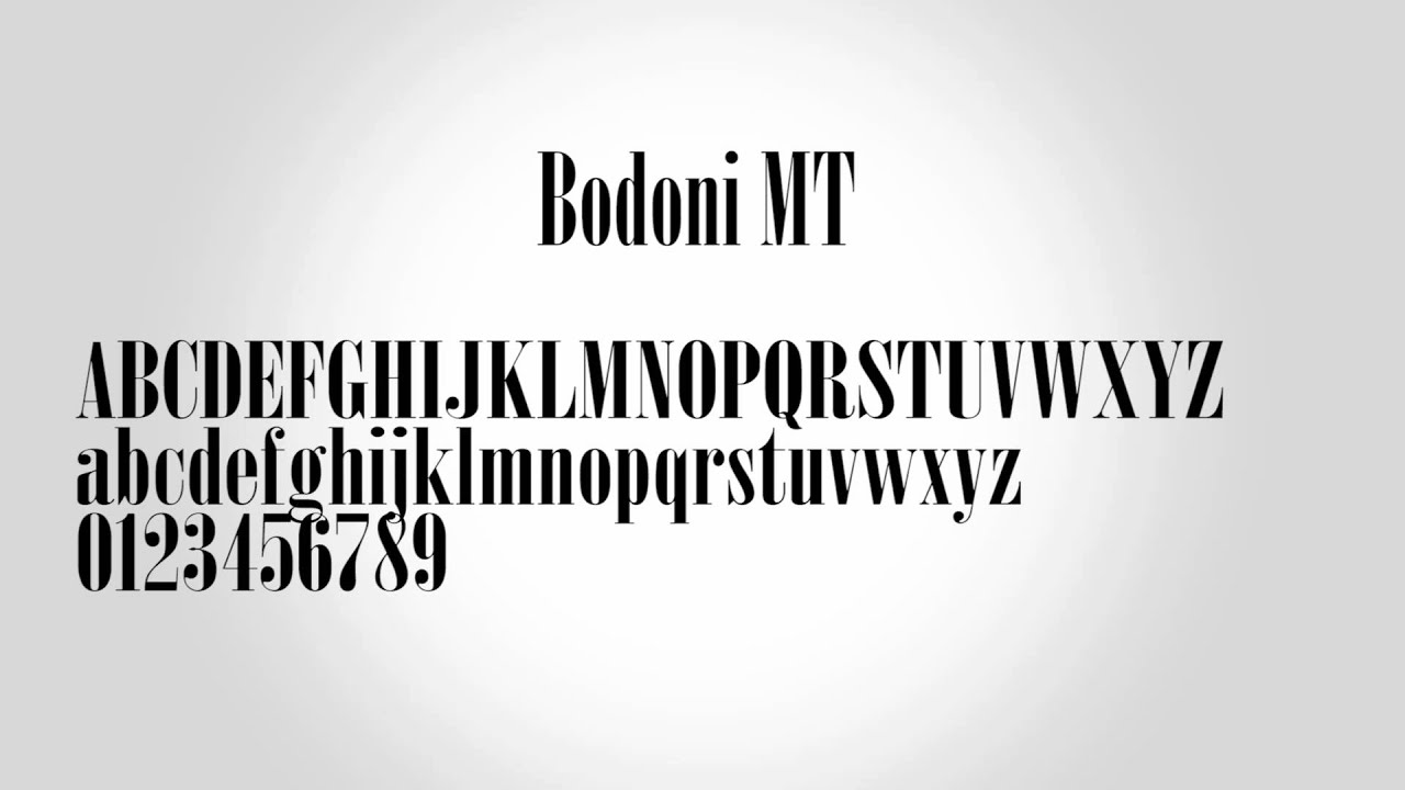 Bodoni MT Font - YouTube