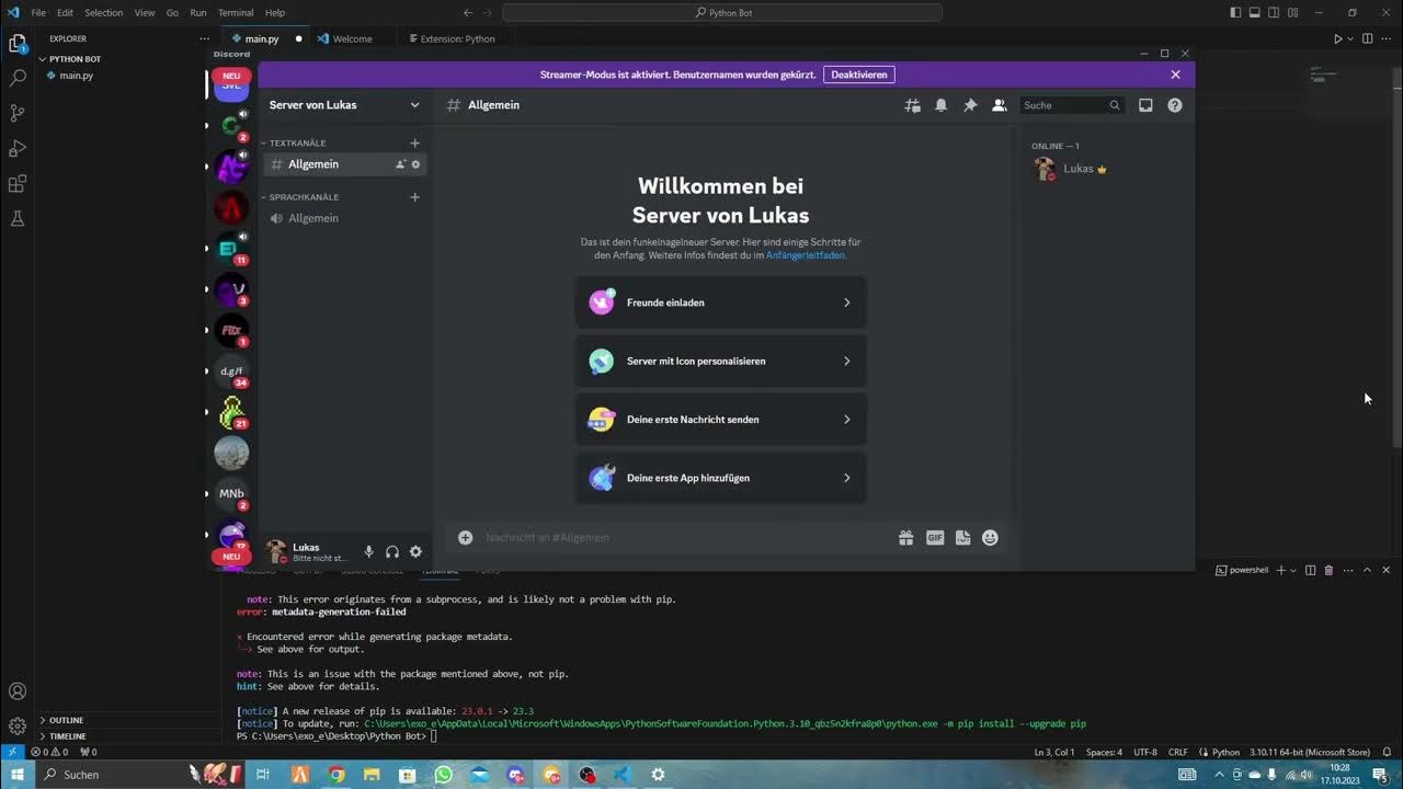 Discord Bot Programmieren Video 1 Youtube