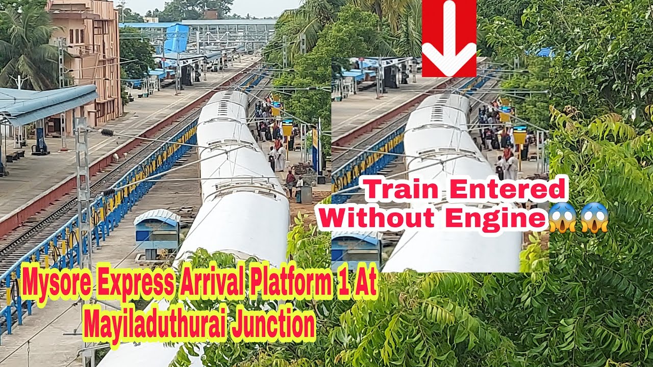 Mysore Express Shunting Mayiladuthurai Junction at Platform 1 - YouTube