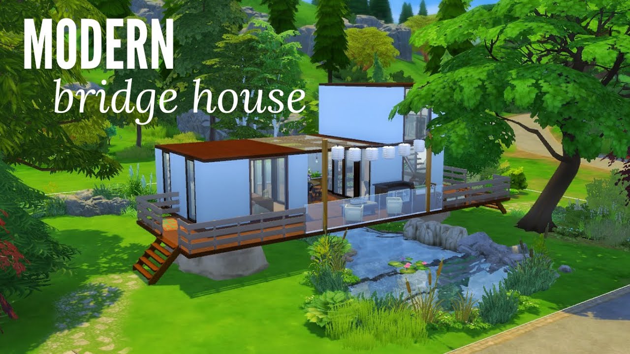 MODERN BRIDGE HOUSE | The Sims 4 Speedbuild | NO CC - YouTube