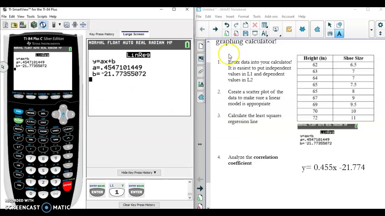 Least Squares Regression On Ti 84 YouTube