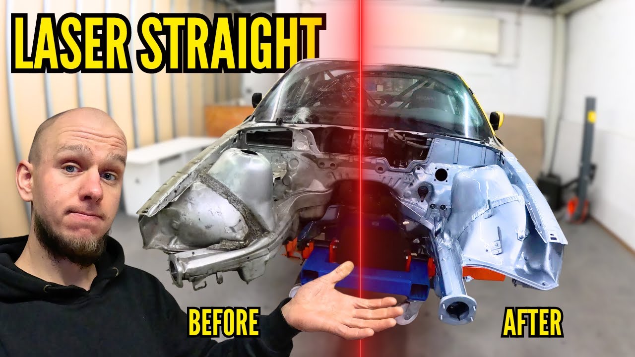 Replacing frame rail and straightening using laser: Crashed BMW E36 ...