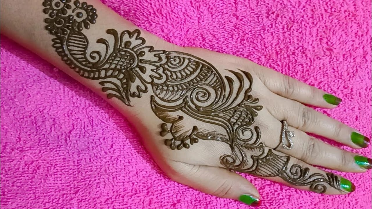 Simple normal mehndi design|back hand mehndi| - YouTube