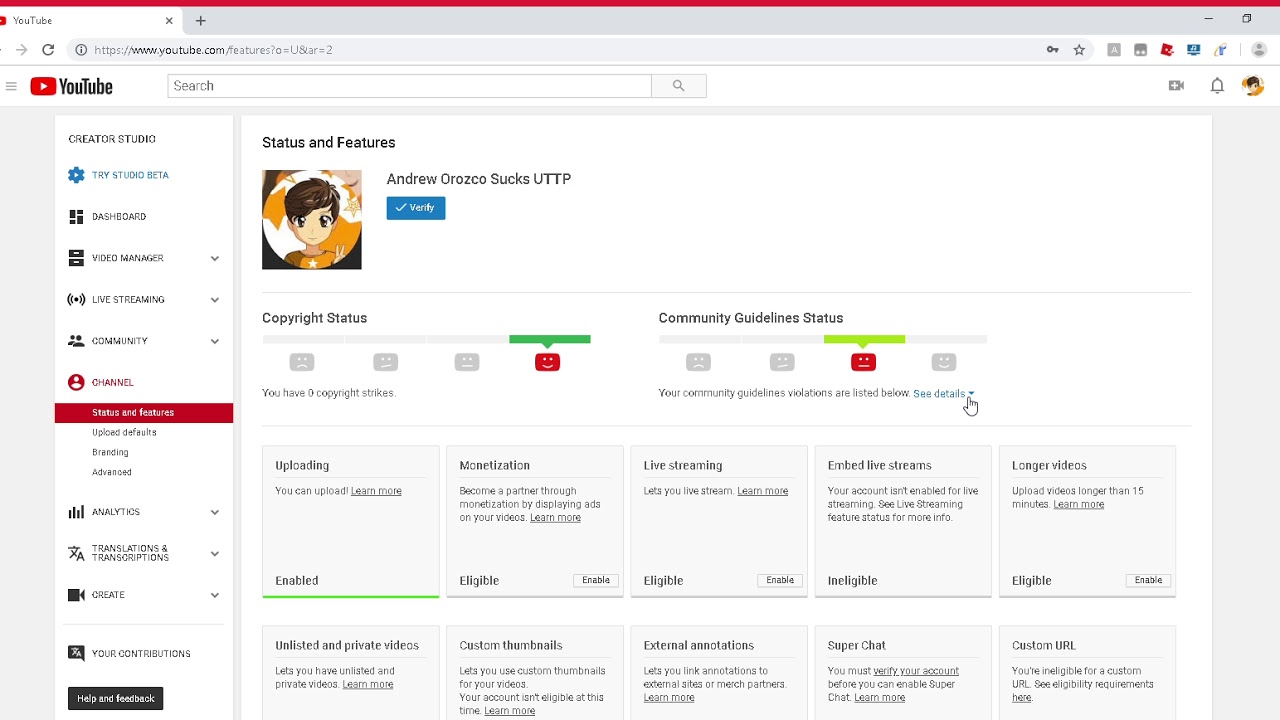 I got a community guidelines strike D: - YouTube