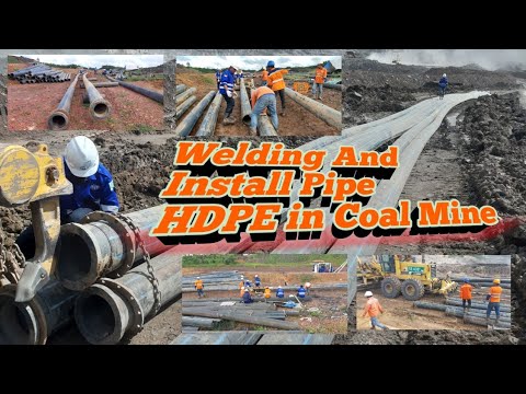 Welding And Install pipe HDPE in coal mine - YouTube