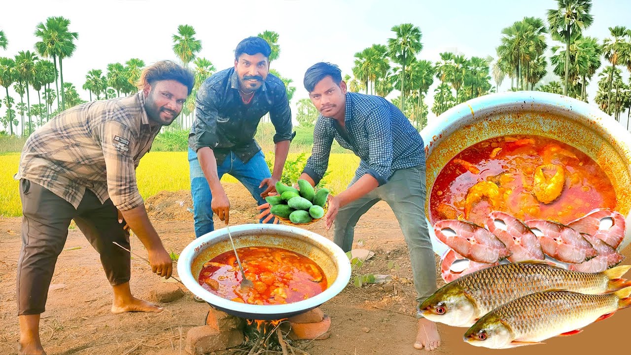 మామిడికాయతో రవ్ చాపల పులుసు | FISH ADDA STYLE LO FISH CURRY | Anji Mama ...