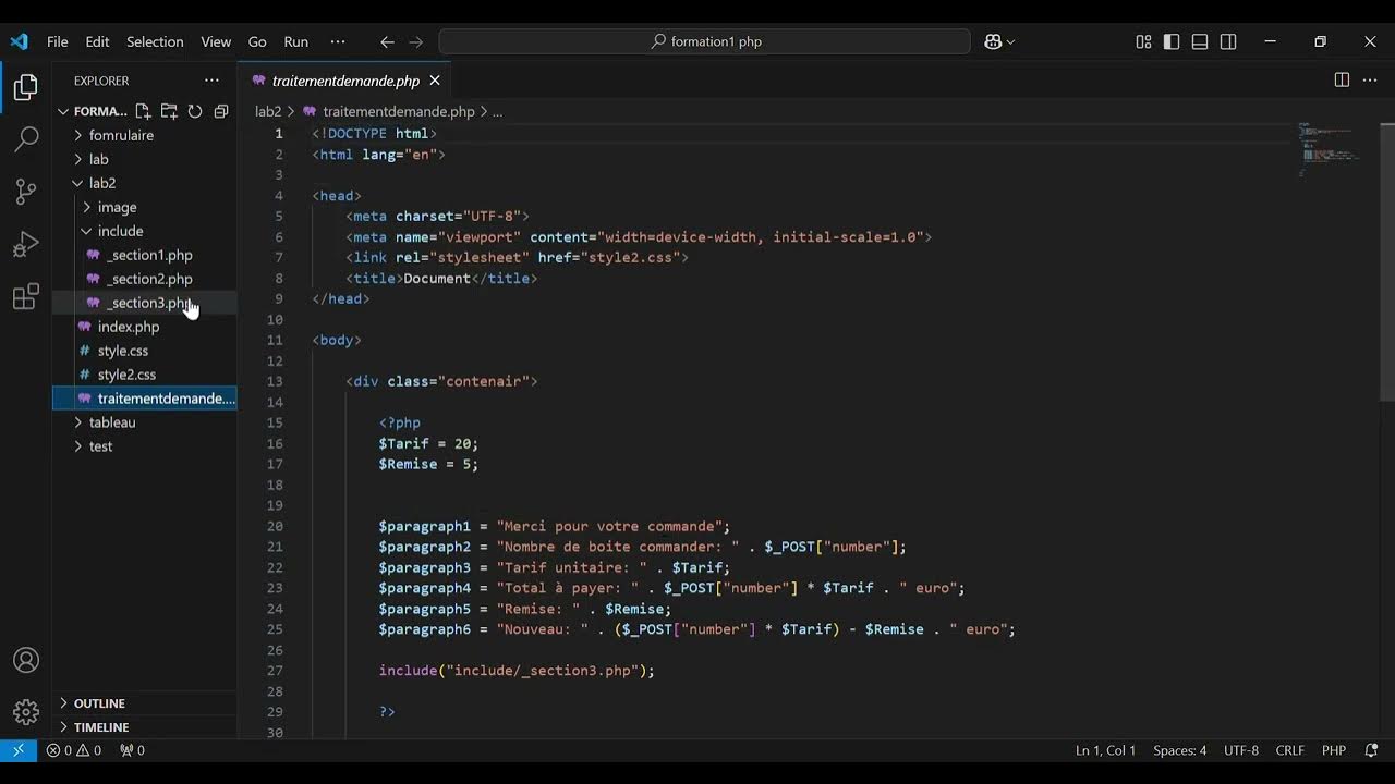 code php et html - YouTube
