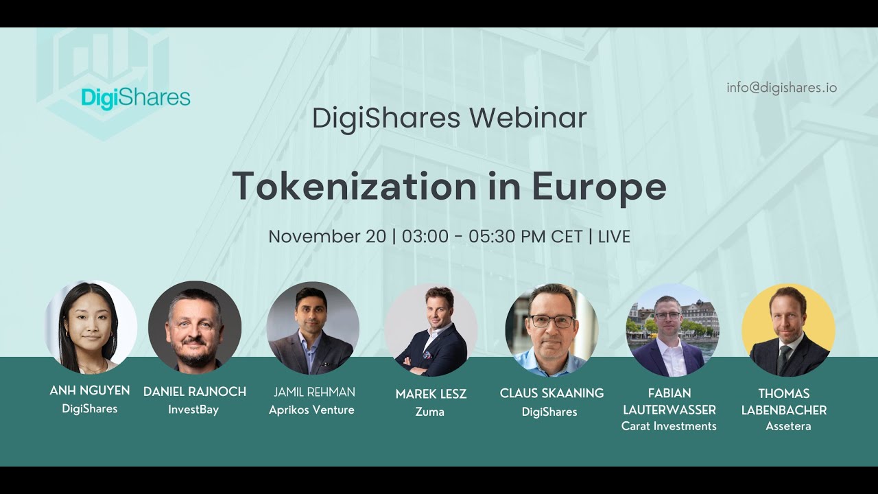 Webinar: Tokenization in Europe - Compliance, Challenges, and Opportunities - YouTube