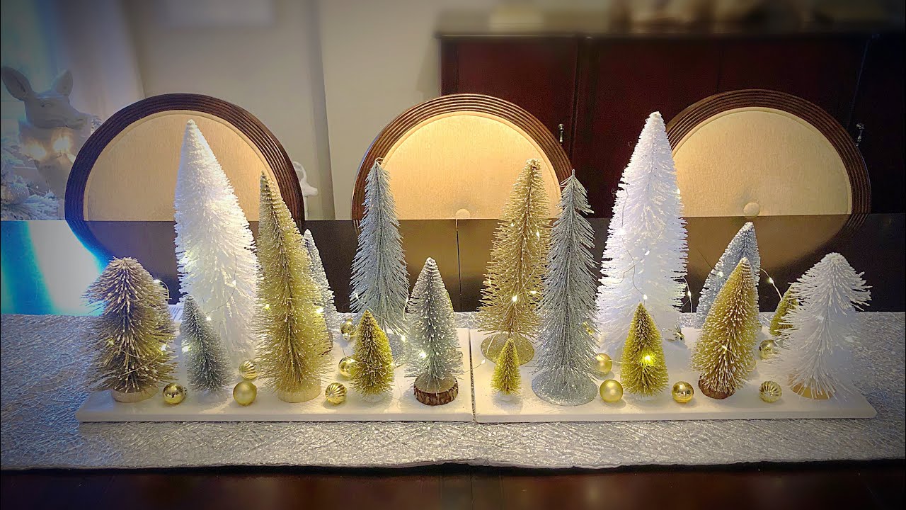 HOLIDAY TREES CENTERPIECE DIY! Using Dollarama Items! - YouTube