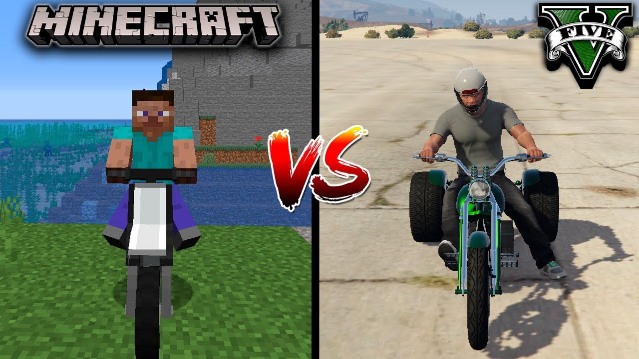 GTA V Biker Bike VS MINECRAFT Biker Bike - WHO IS BEST? - YouTube