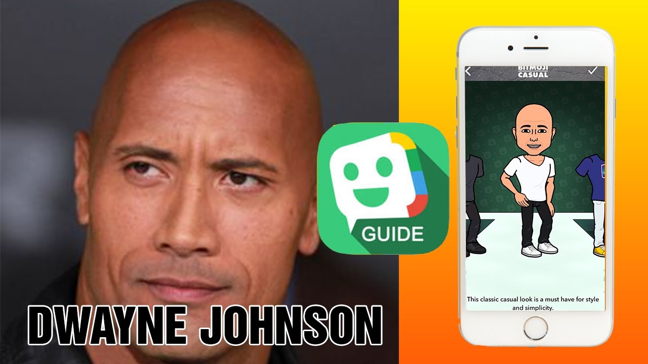 Tutorial for Bitmoji: How to create avatars: Dwayne Johnson - YouTube