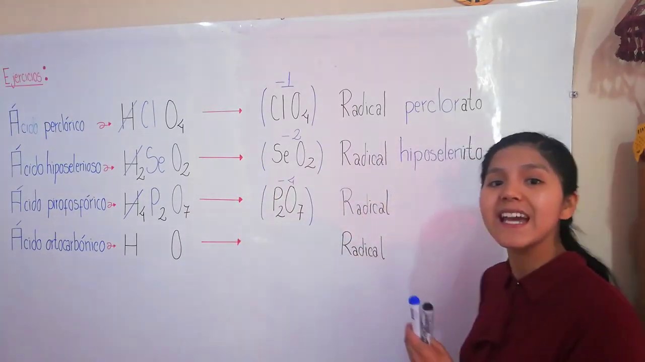 RADICALES O ANIONES QUE PROVIENEN DE LOS ÁCIDOS OXÁCIDOS Clases con la ...