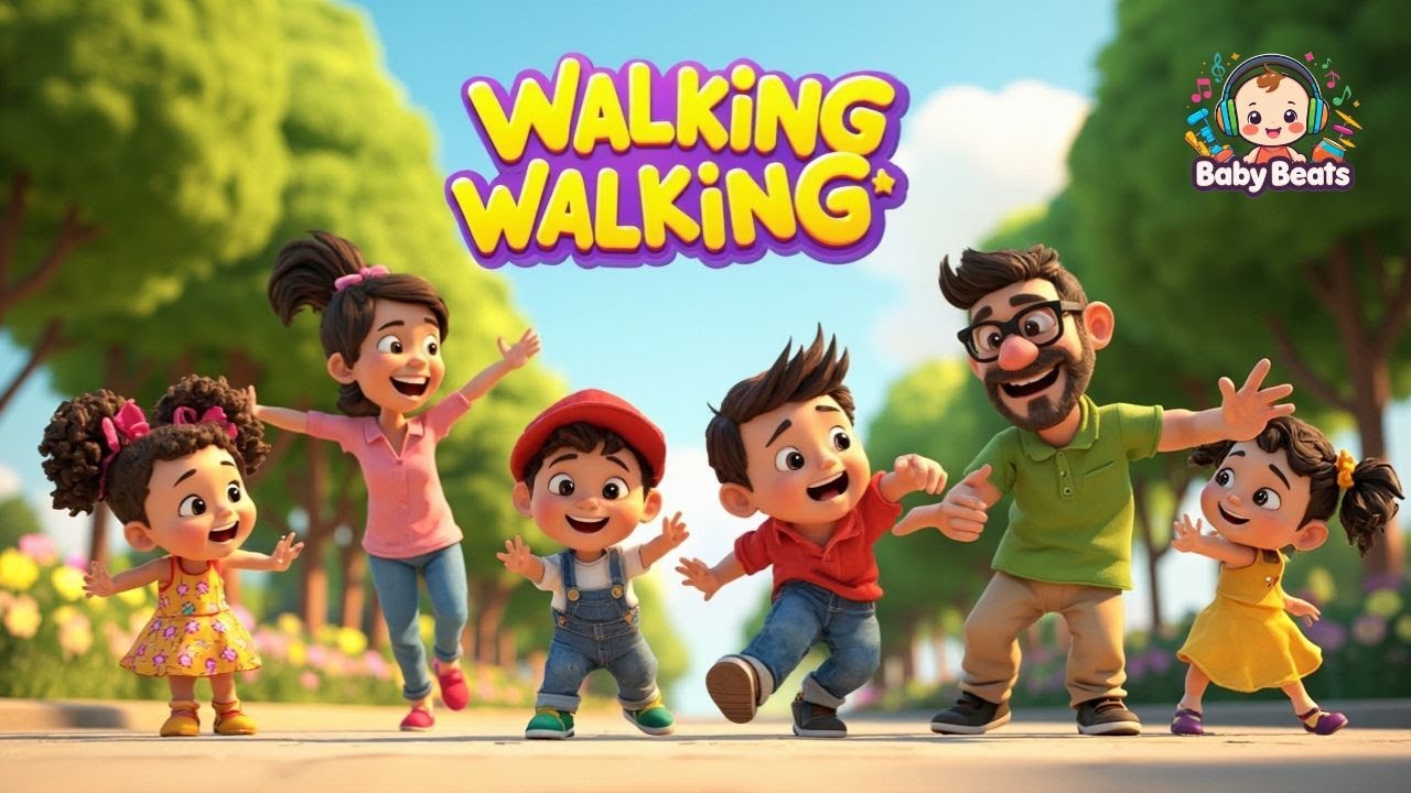 Walking Walking | Interactive Nursery Rhyme | Kids Dance & Learn | Baby ...
