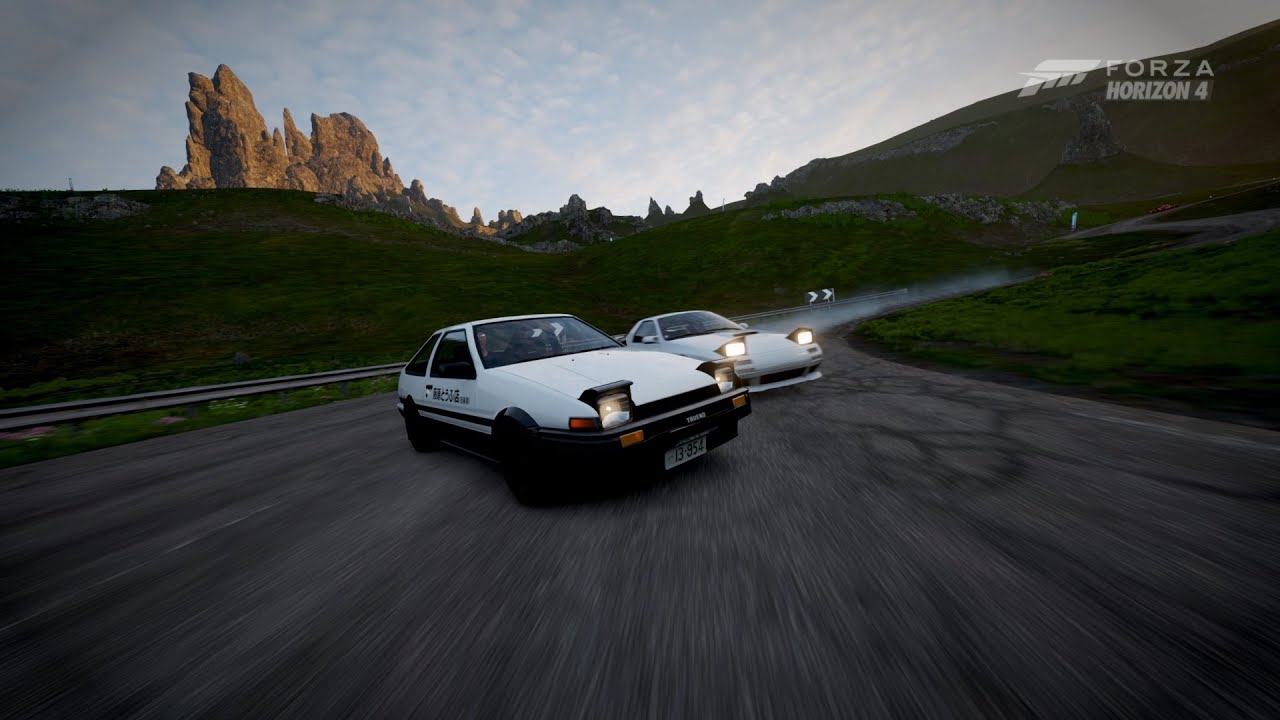 【地平线4】重温！！头文字D 经典 86 vs FC！！！ - YouTube