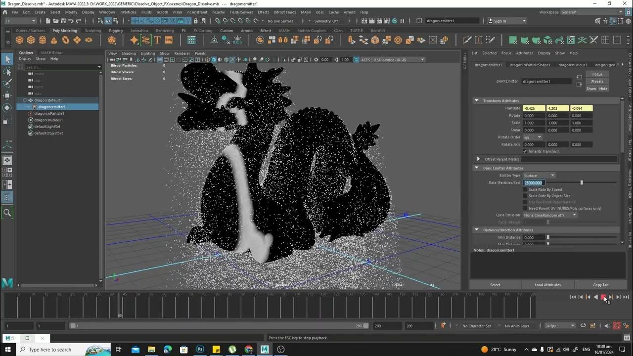 How to Dissolve an Object in with nParticles in Maya and After Effects Part 2 -- Particle ...