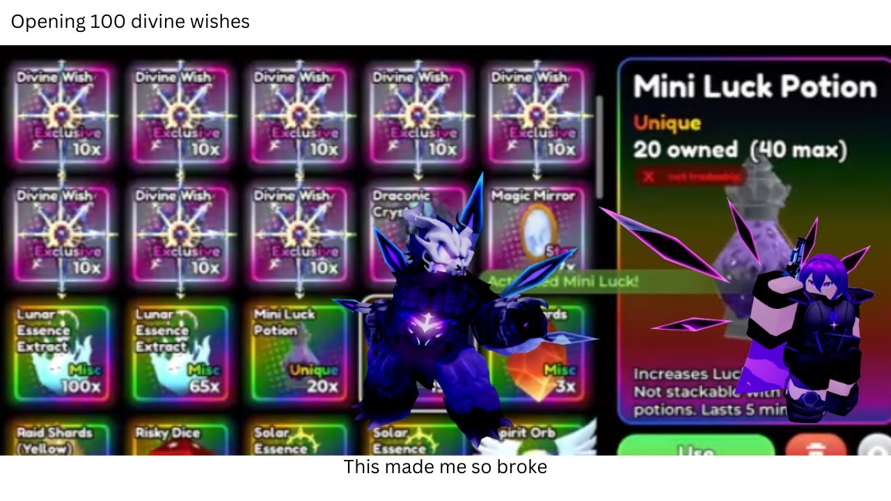 Opening 100 divine wishes in Anime Defender before update 5 - YouTube