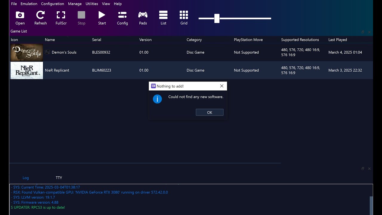 Como resolver o erro "could not find any new software" rpcs3 - YouTube