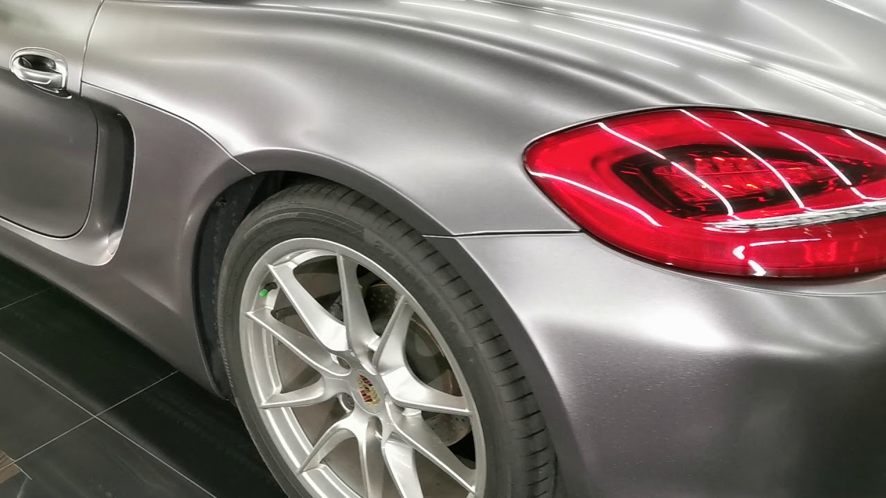 Porsche boxster wrap satin dark grey - YouTube