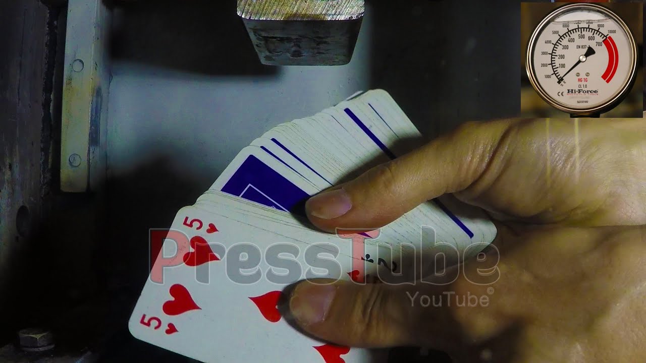Hydraulic Press | Card Deck | Explosion | Pressure Gauge - YouTube