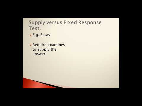 Supply versus Fixed Response Test - YouTube