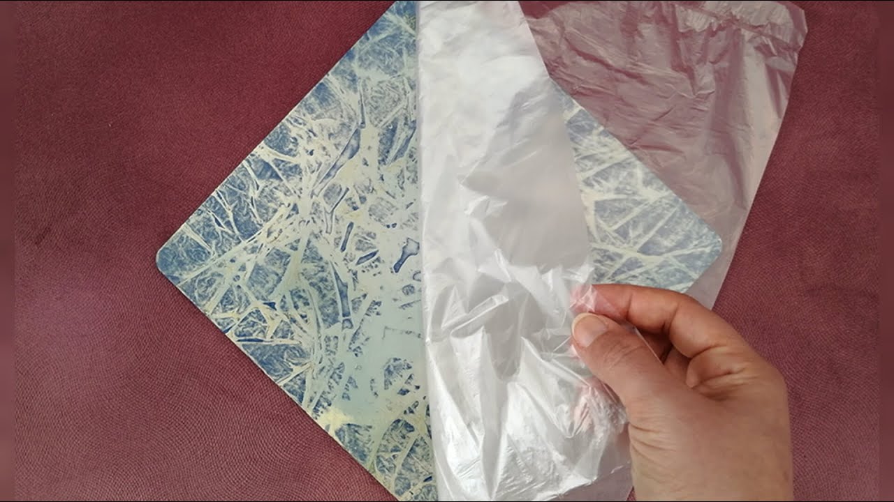 Easy painting using plastic wrap | background texture with plastic ...