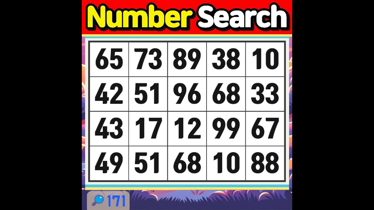 Number Search. Can You Spot 3 Number Pairs in 60 Seconds?【Memory ...
