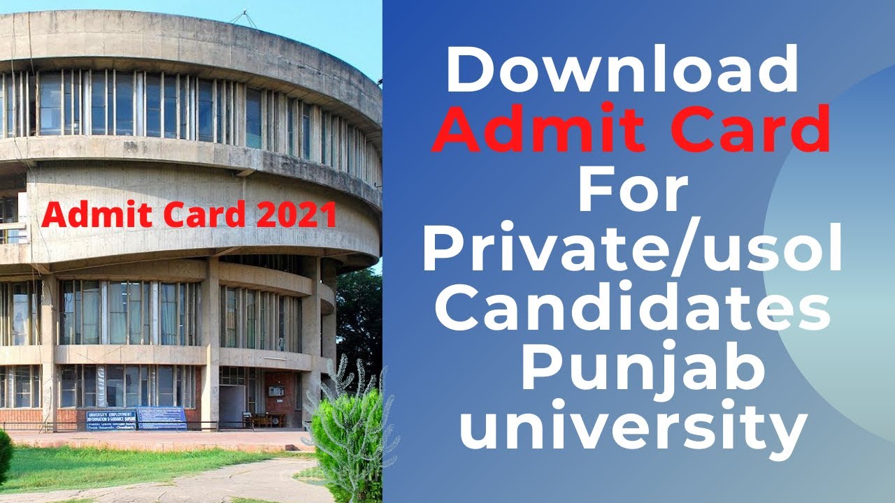 Admit card punjab university | pu admit card | pu exam 2021 - YouTube