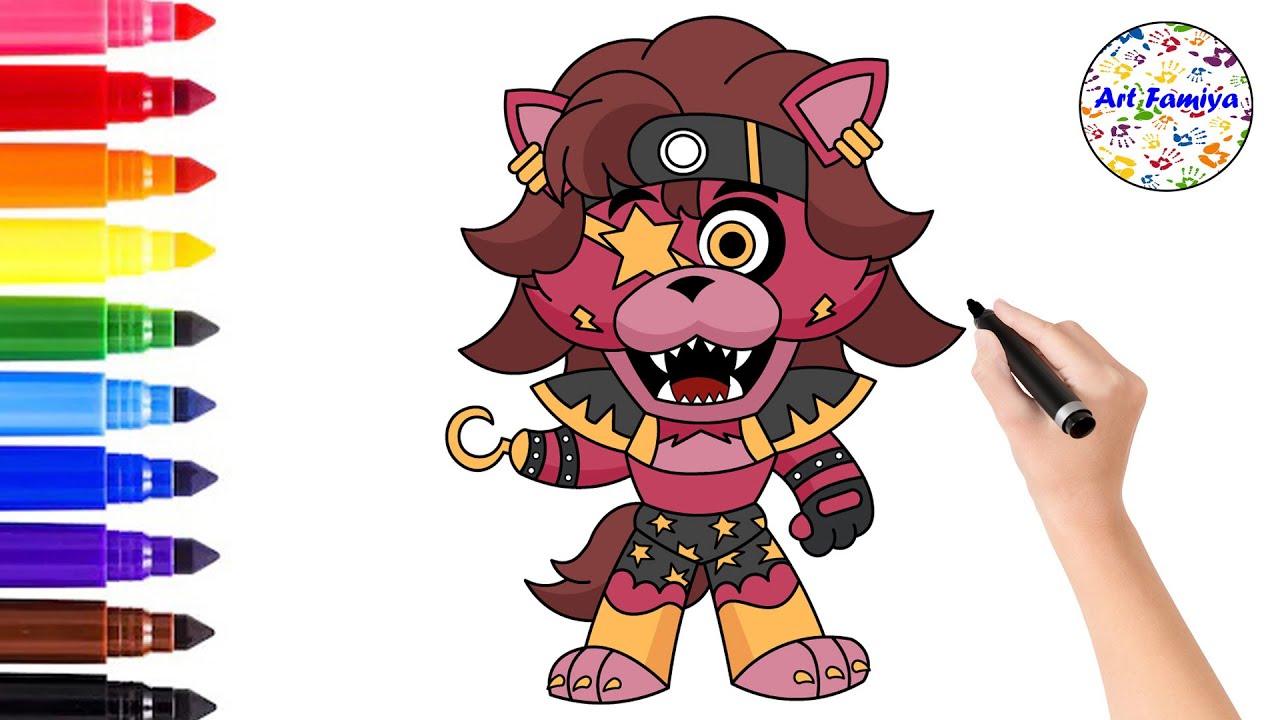 How to Draw Glamrock Foxy from Five Nights at Freddy's | Art Famiya ...