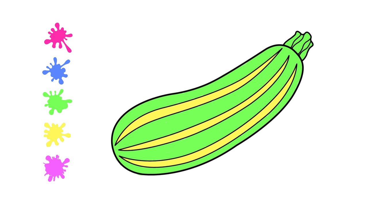 Lets Color The Courgette | Vegetables | Kids Coloring - YouTube