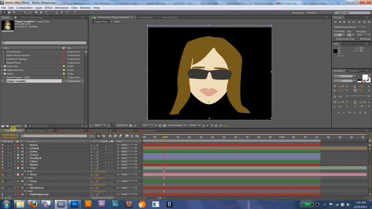 MoCap Animation in After Effects with Kinect -- Part 4: Rigging the ...
