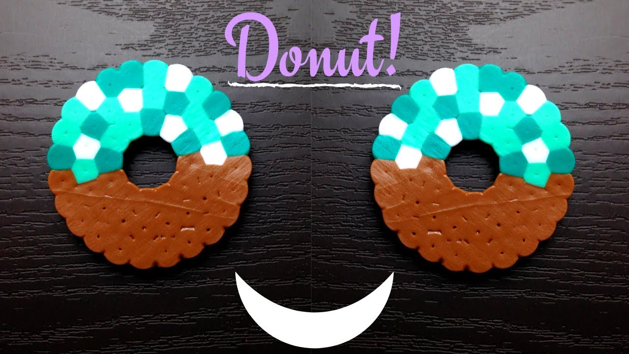 How To Make A Sprinkled Donut From Perler Fuse Beads - YouTube