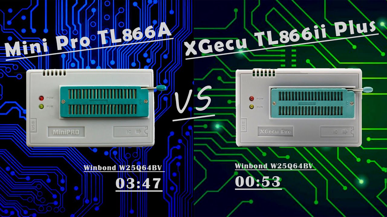 Скорость записи программаторов Mini Pro TL866A и XGecu TL866ii plus ...