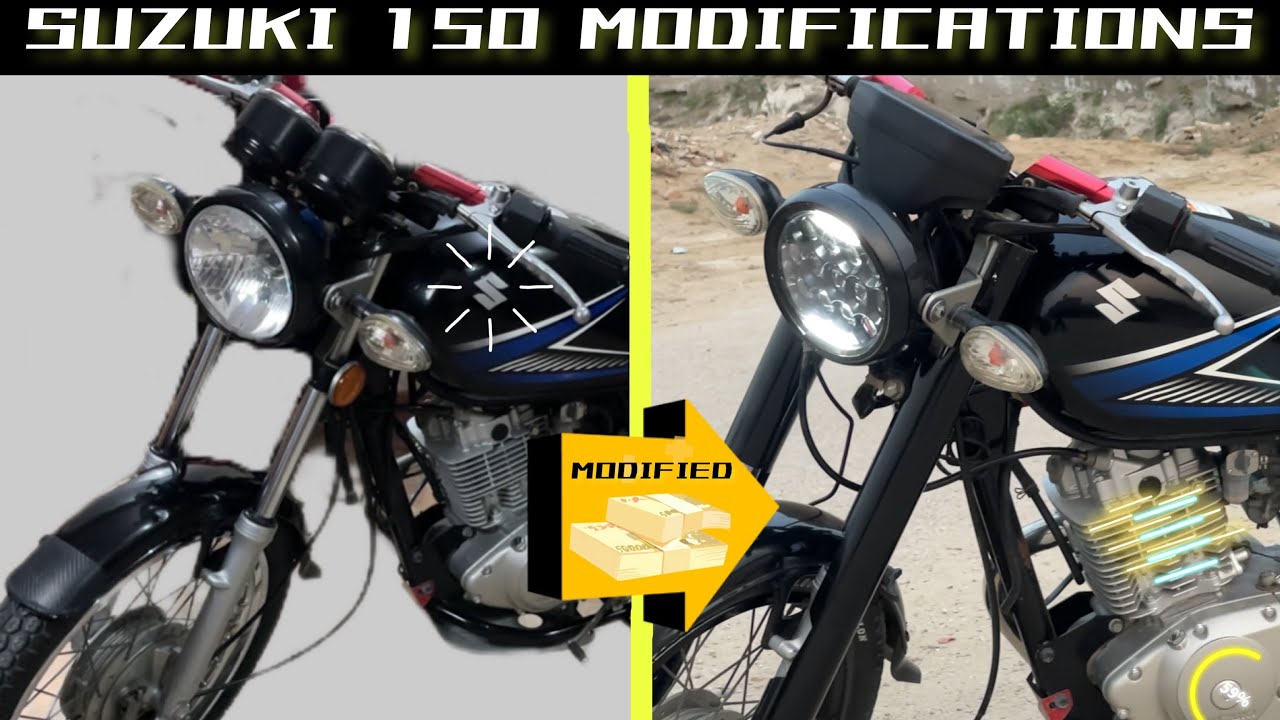 SUZUKI GS150 MODIFICATION | LED Headlight | Digital Lcd Meter | Front ...