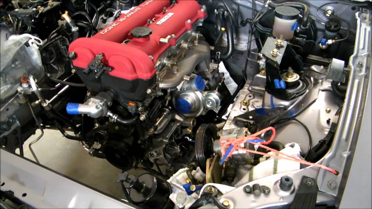 Mazdaspeed engine removal part 13 BNR turbo removal - YouTube