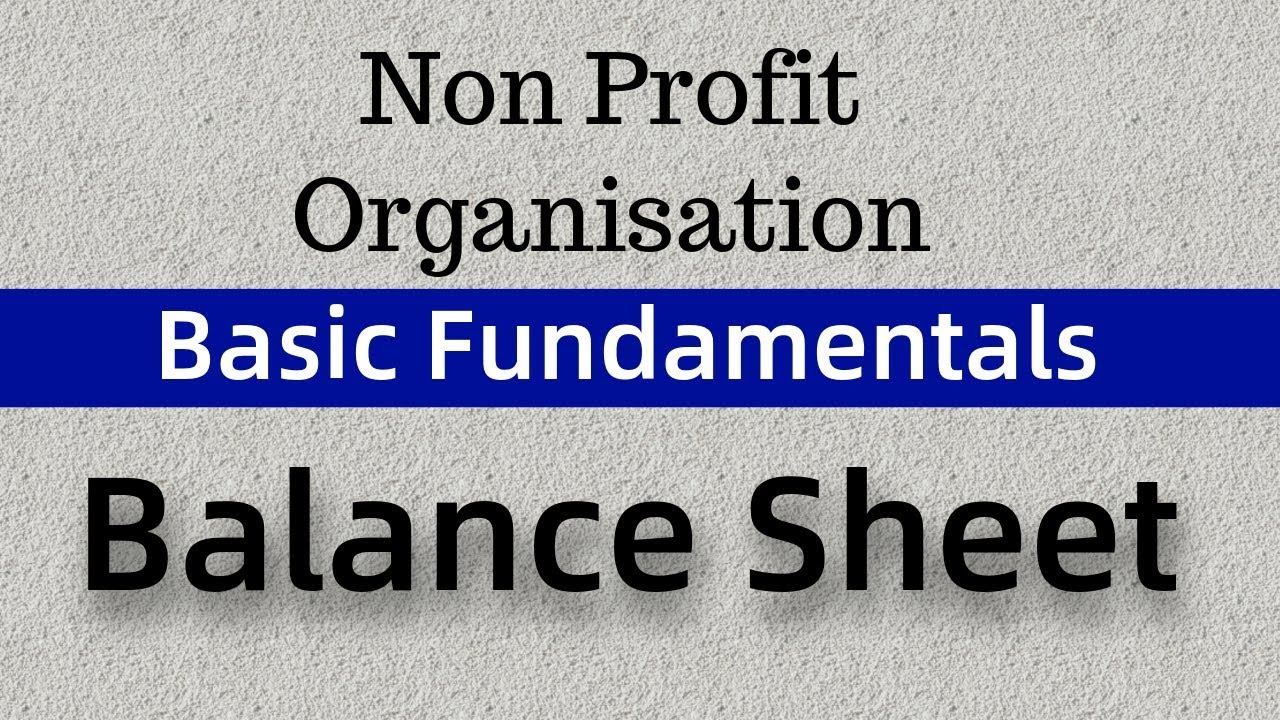 Basic Fundamentals of NPO | Balance Sheet - YouTube