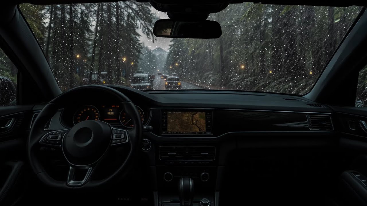 Alone in a Quiet Car in the Woods 🚗🍃 | Peaceful Rain on Windshield for ...