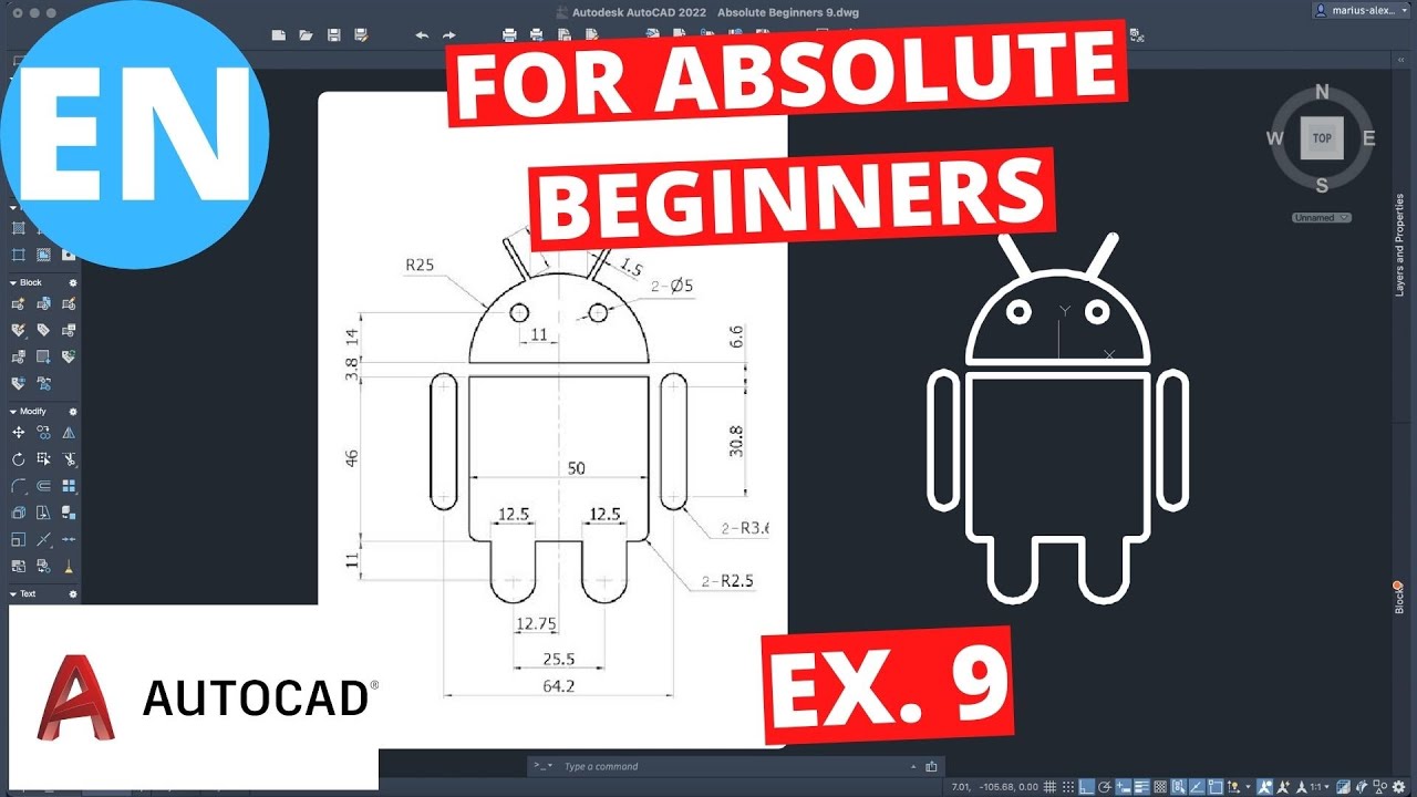 AutoCAD 2021 | For Absolute Beginners | No Knowledge Needed | Exercise ...