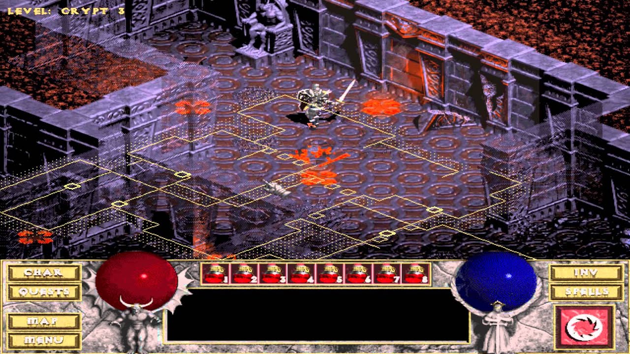 Diablo: Hellfire - Warrior - Part 5: The Crypts - YouTube