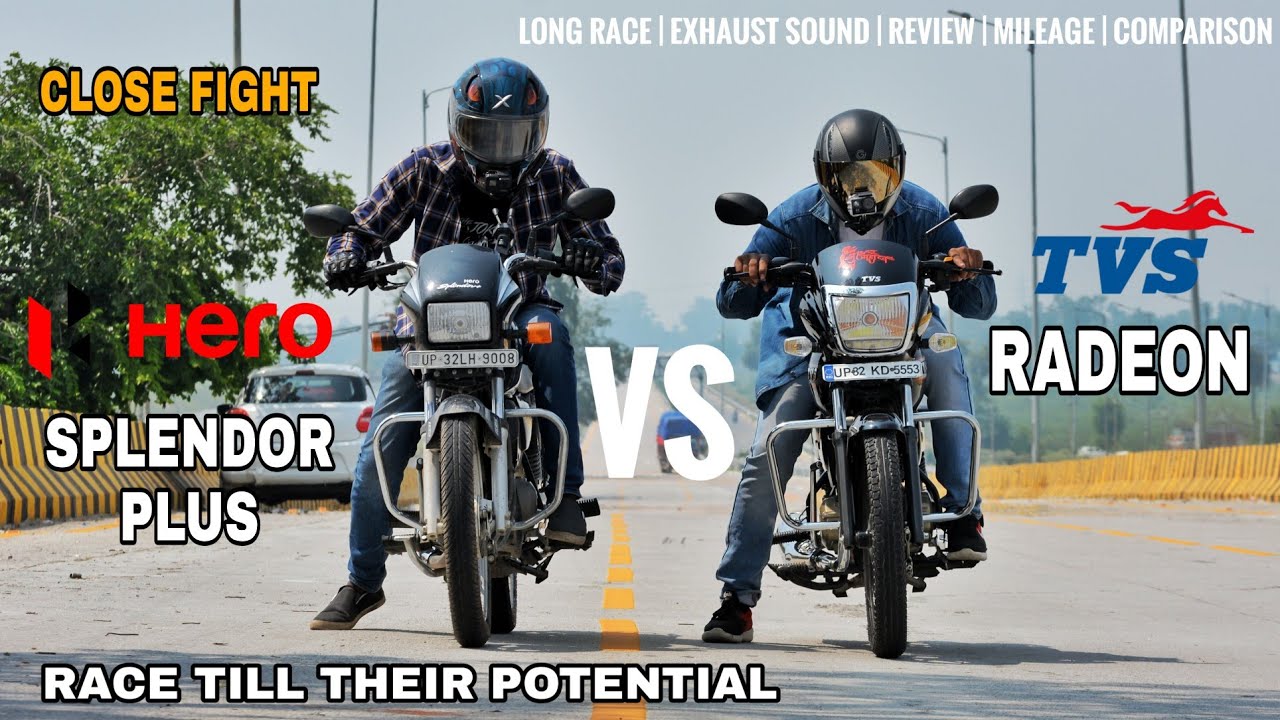 Hero Splendor Plus Vs Tvs Radeon | Race Till Their Potential | Mileage ...