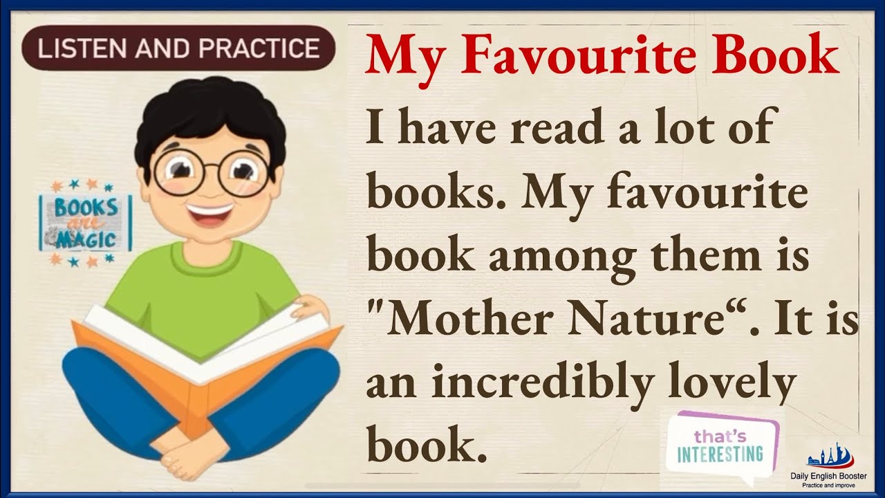 english language learning | listen and practice | my favourite book ...
